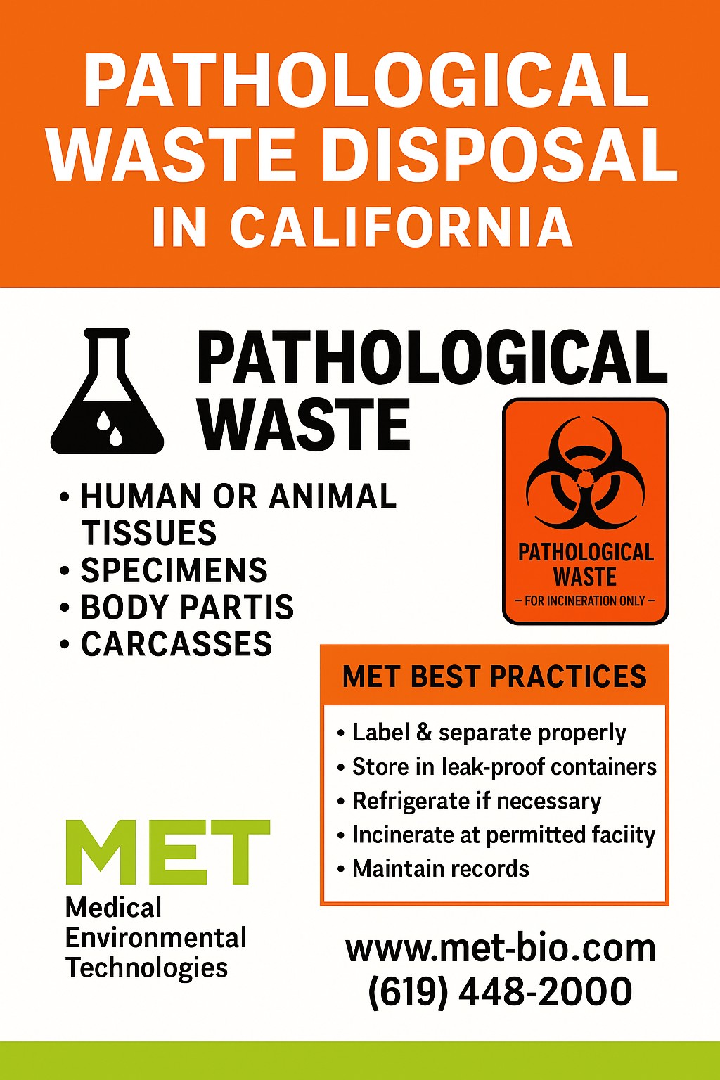 Pathological Waste Disposal in California | Medical Waste Services by MET